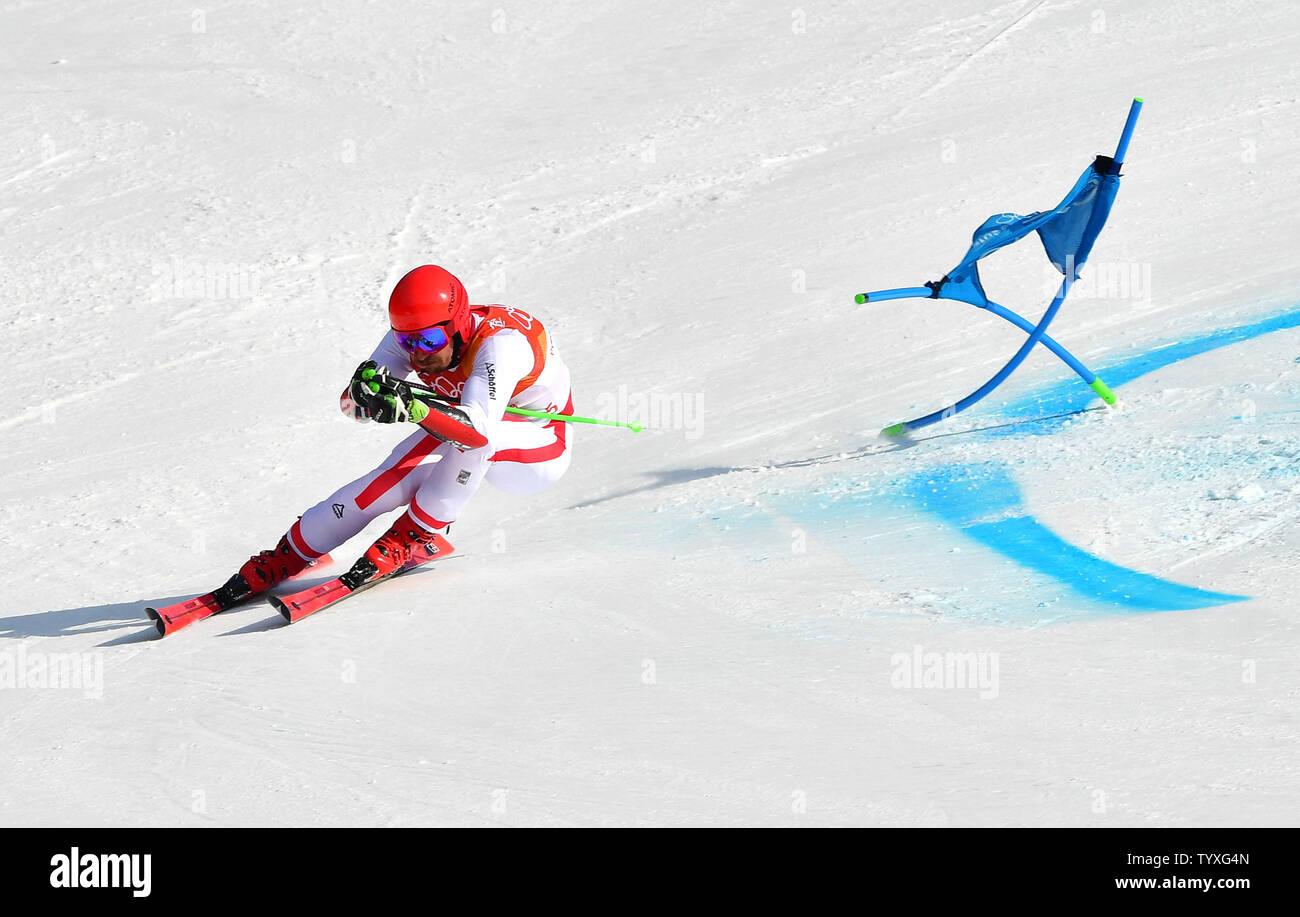 Austria's Marcel competes in the Men's Alpine Giant Slalom at the ...