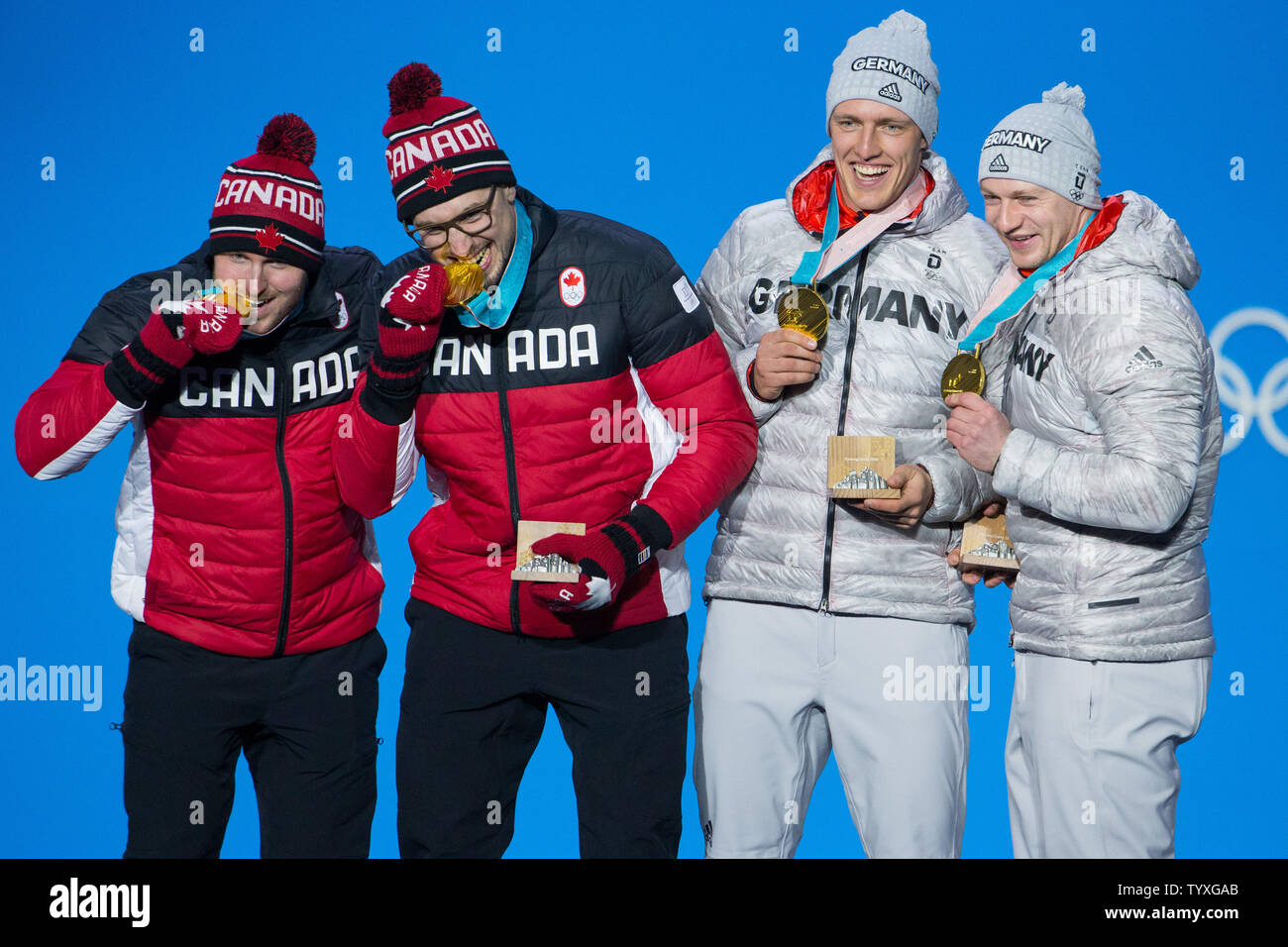 From left MenÕs Two-Man Bobsled dual gold medalists Justin Kripps and ...