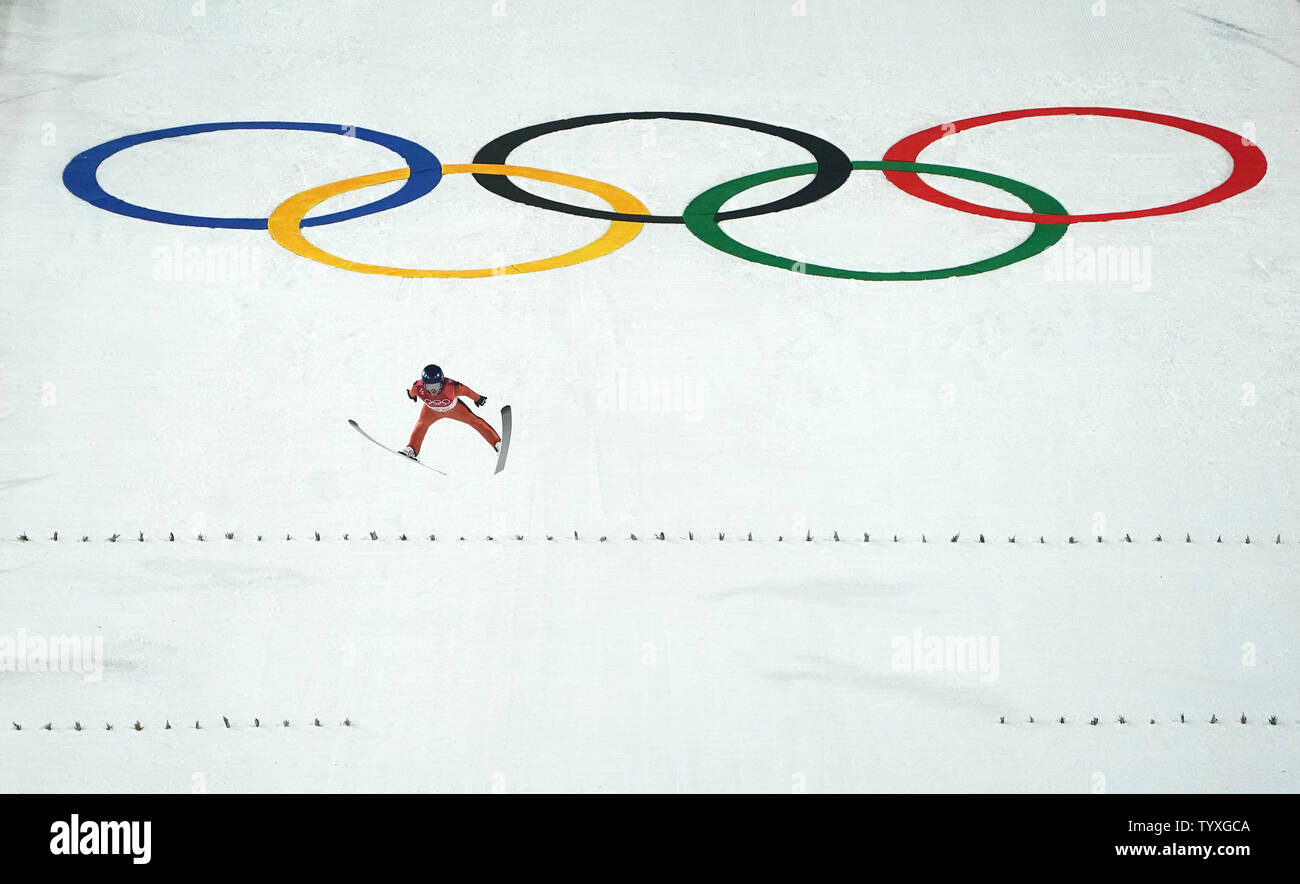 American Bryan Fletcher competes in the ski jump portion of the Nordic ...