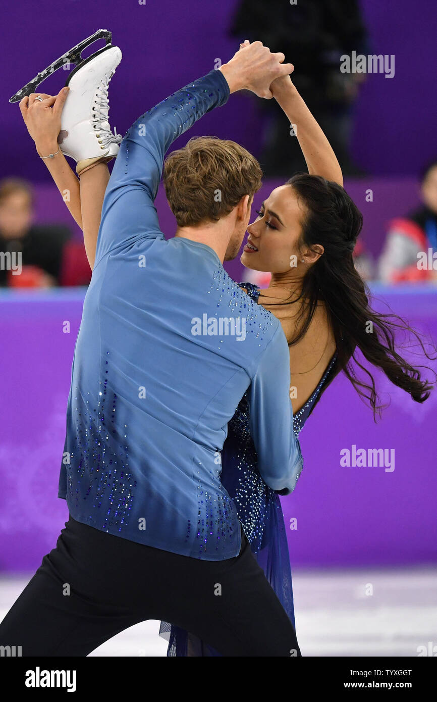 Madison Chock and Evan Bates of the USA compete in Ice Dancing Free ...
