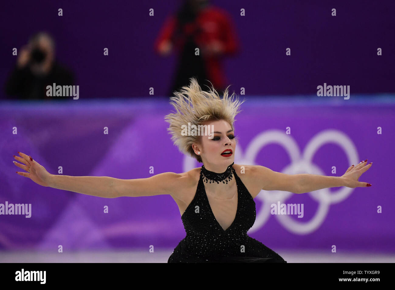 Larkyn Austman of Canada competes in the Ladies Single Skating Short ...