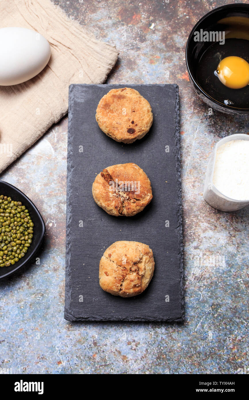 Delicious green bean cake Stock Photo - Alamy