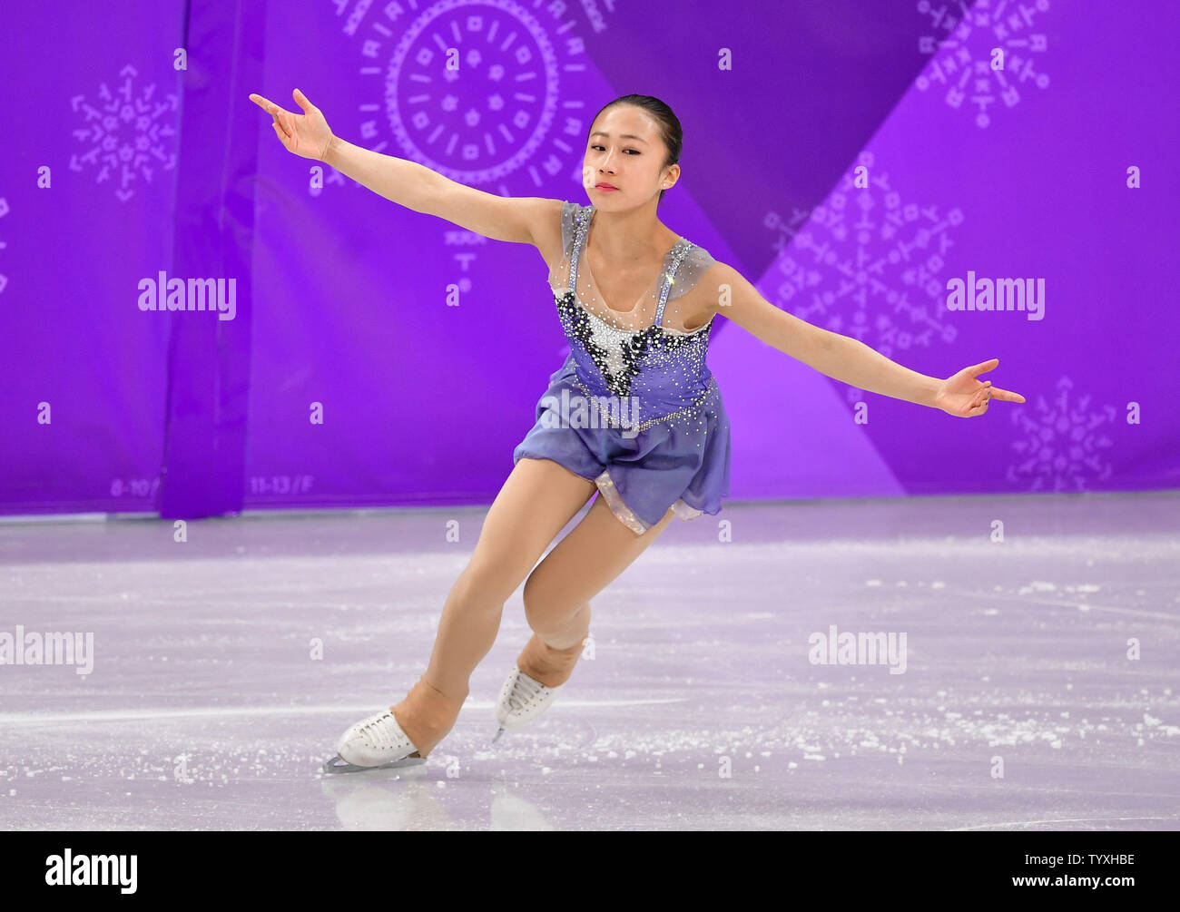 Xiangning Li of China competes during the Ladies Figure Skating Free ...