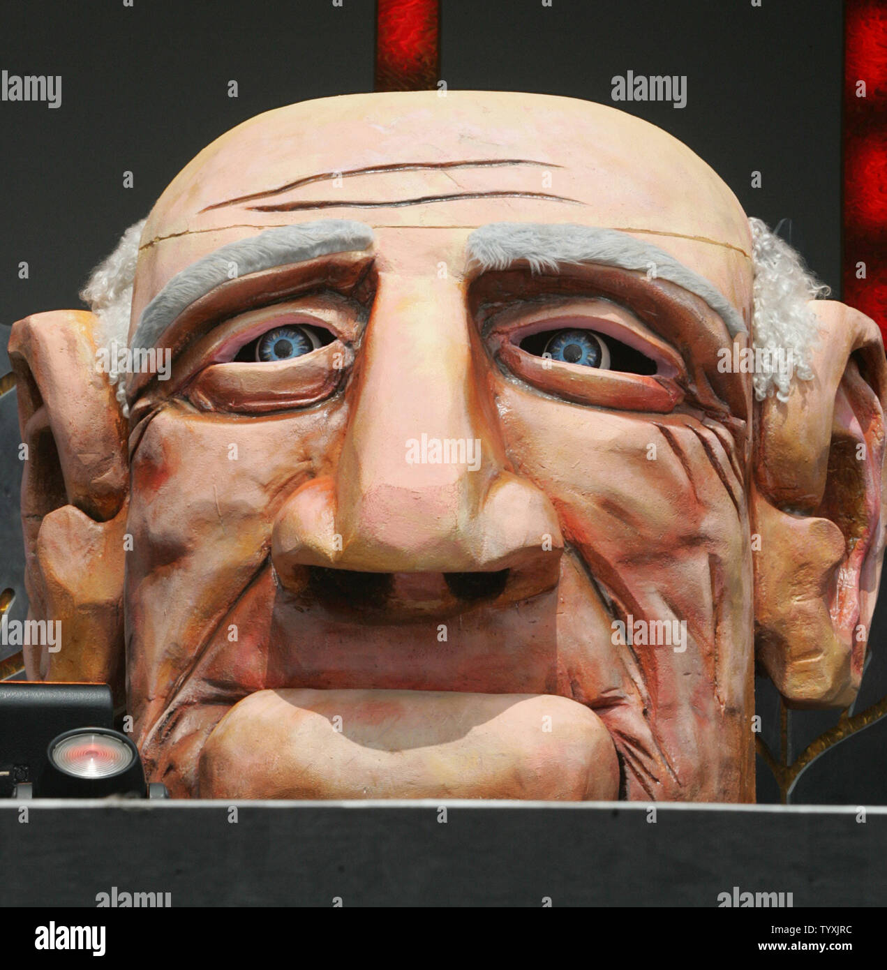 The character "Norbert" from the Old Trout Puppet Workshop performs on ...