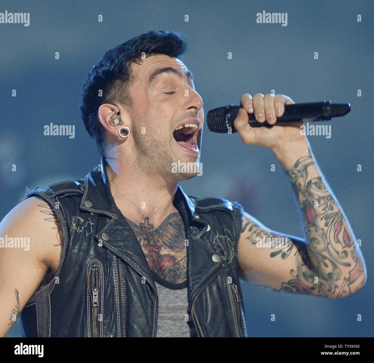 Jacob Hoggard, lead singer of the band Hedly performs during the 2012 ...