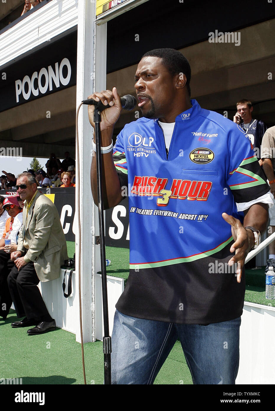 Chris Tucker acts as Grand Marshall of the race during the Nascar ...
