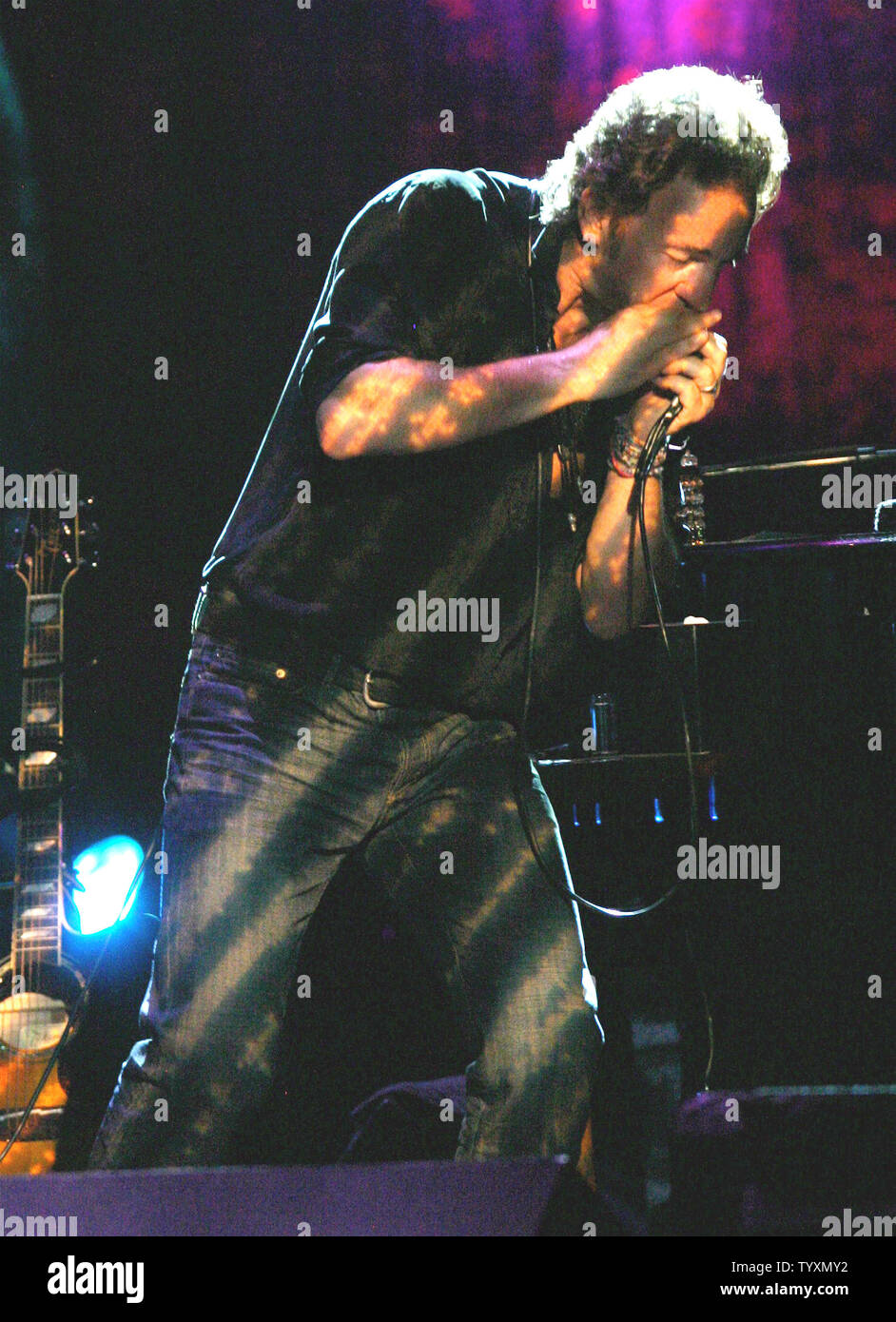 Singer Bruce Springsteen performs in concert at Bercy in Paris, France ...