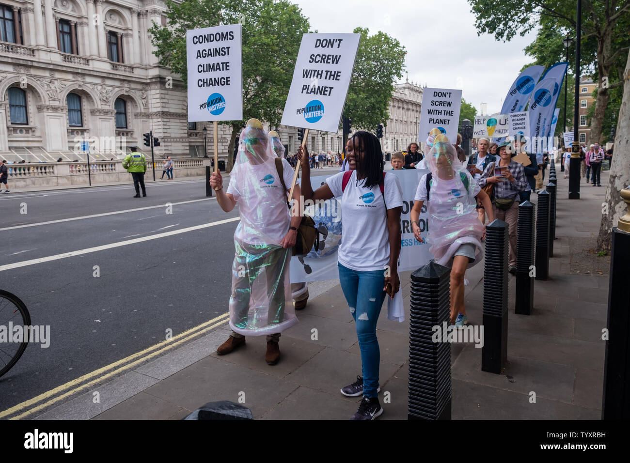 London, UK. 26th June 2019. Campaigners from Population Matters march ...