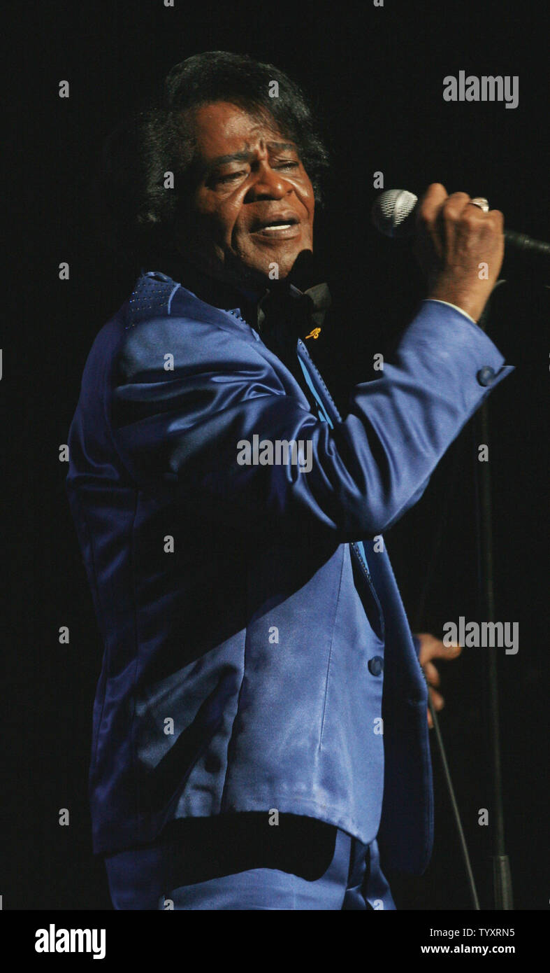 Music legend James Brown performs in concert at the Palais des Congres ...