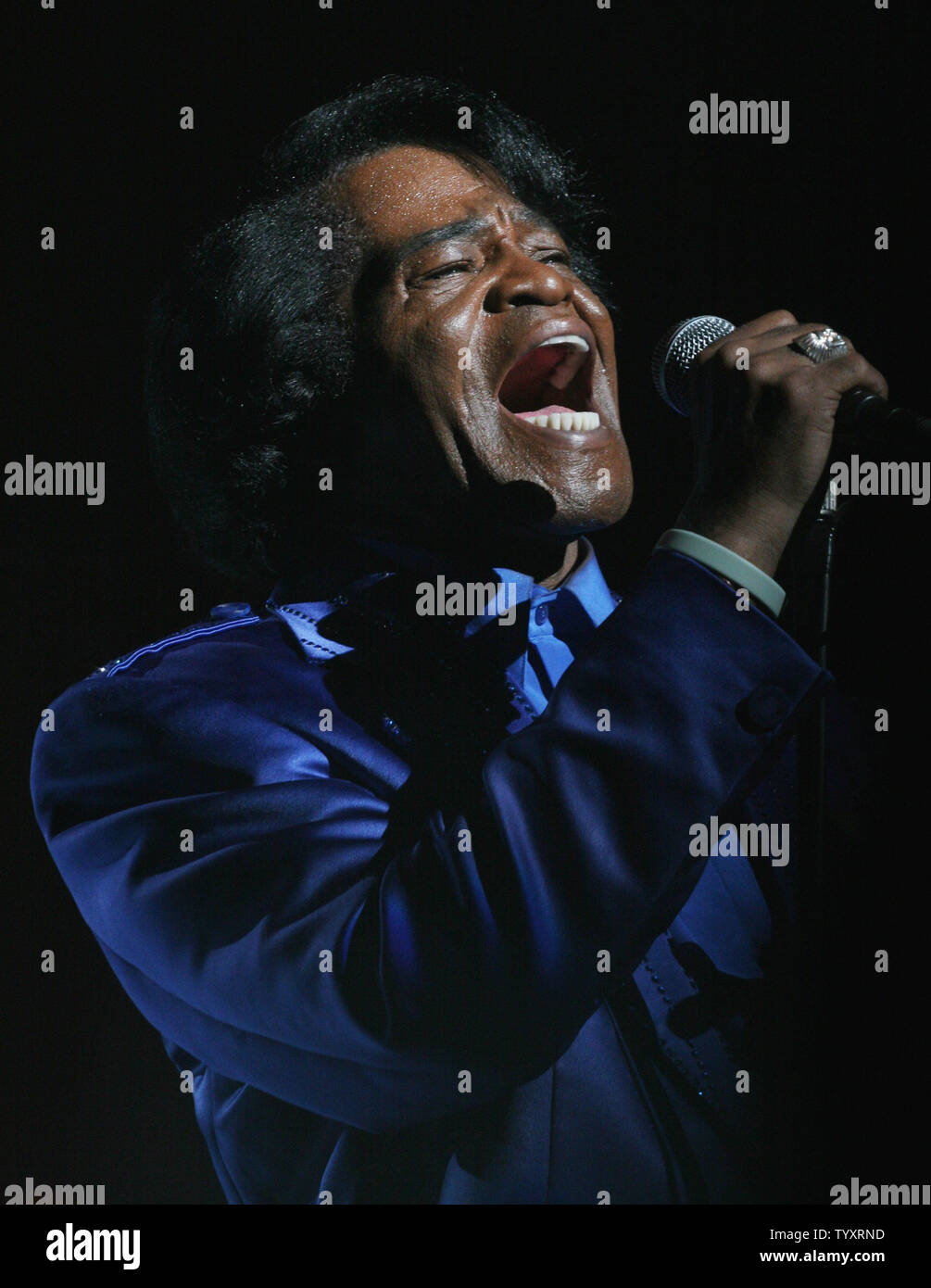 Music legend James Brown performs in concert at the Palais des Congres ...