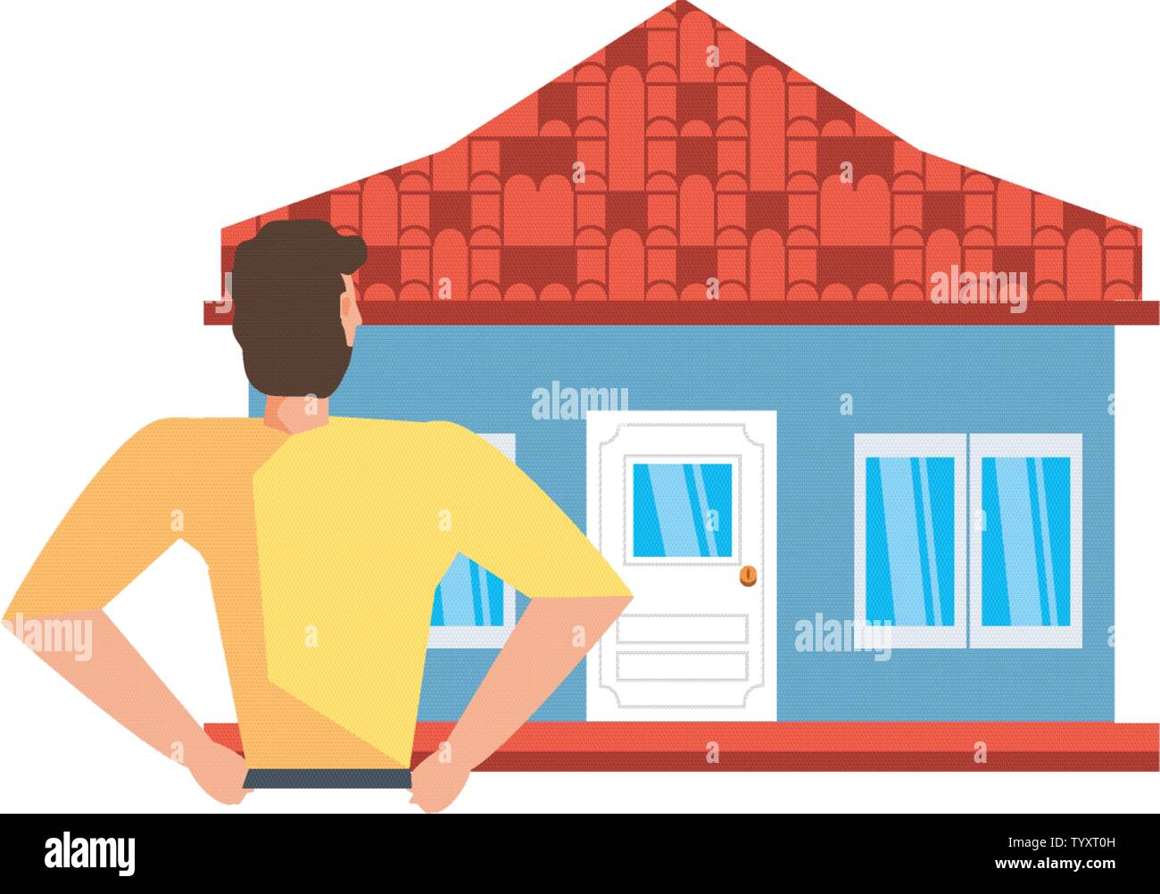 House and avatar man design, Home real estate building residential ...