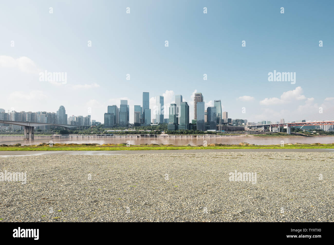cityscape and skyline of chongqing from empty floor Stock Photo - Alamy