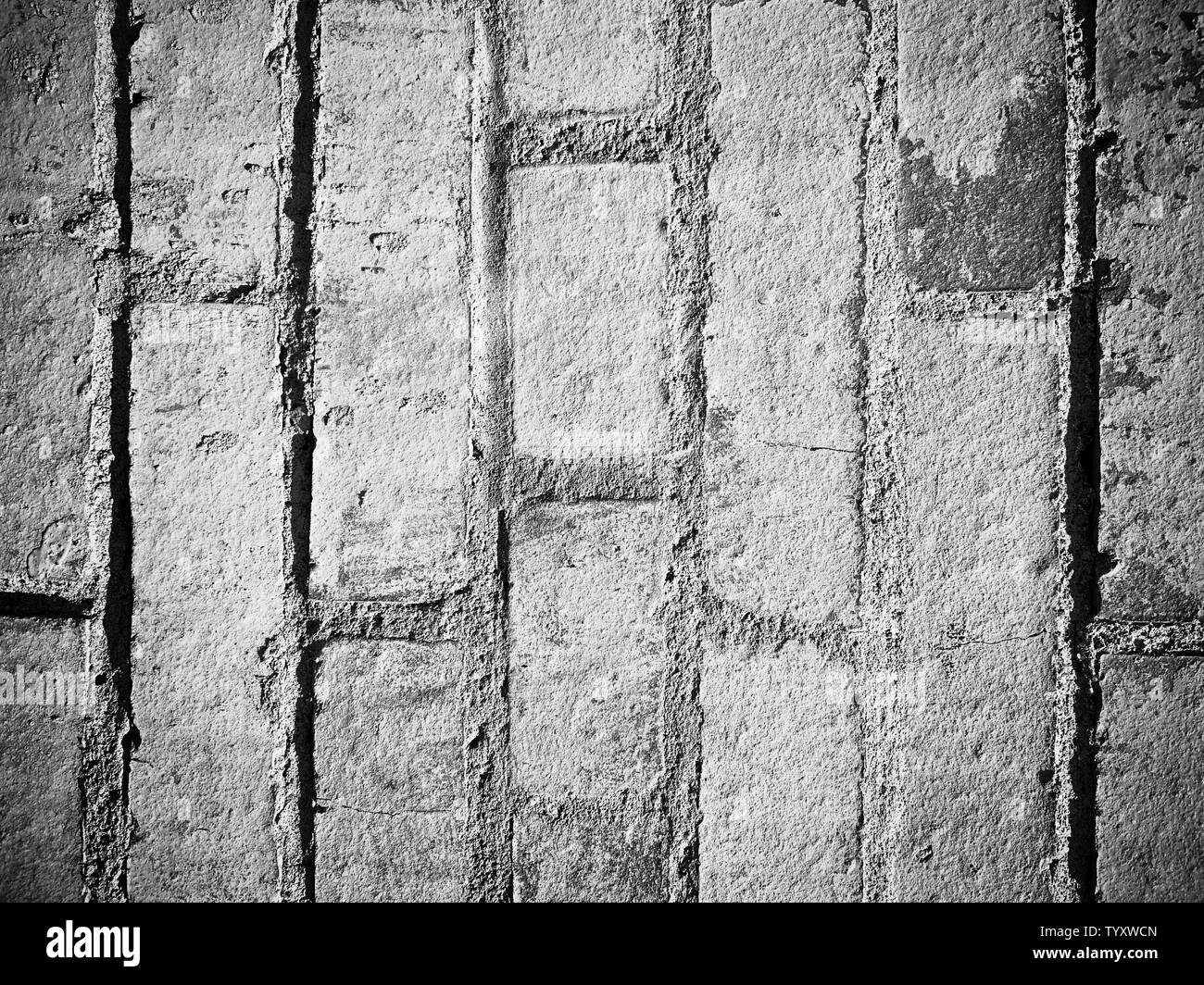 wall of old white brick surface texture designer background Stock Photo ...