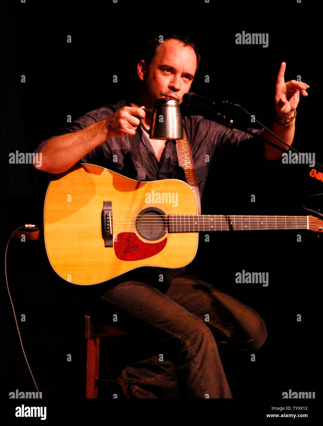 Singer Dave Matthews performs a special acoustic concert at La Cigale ...