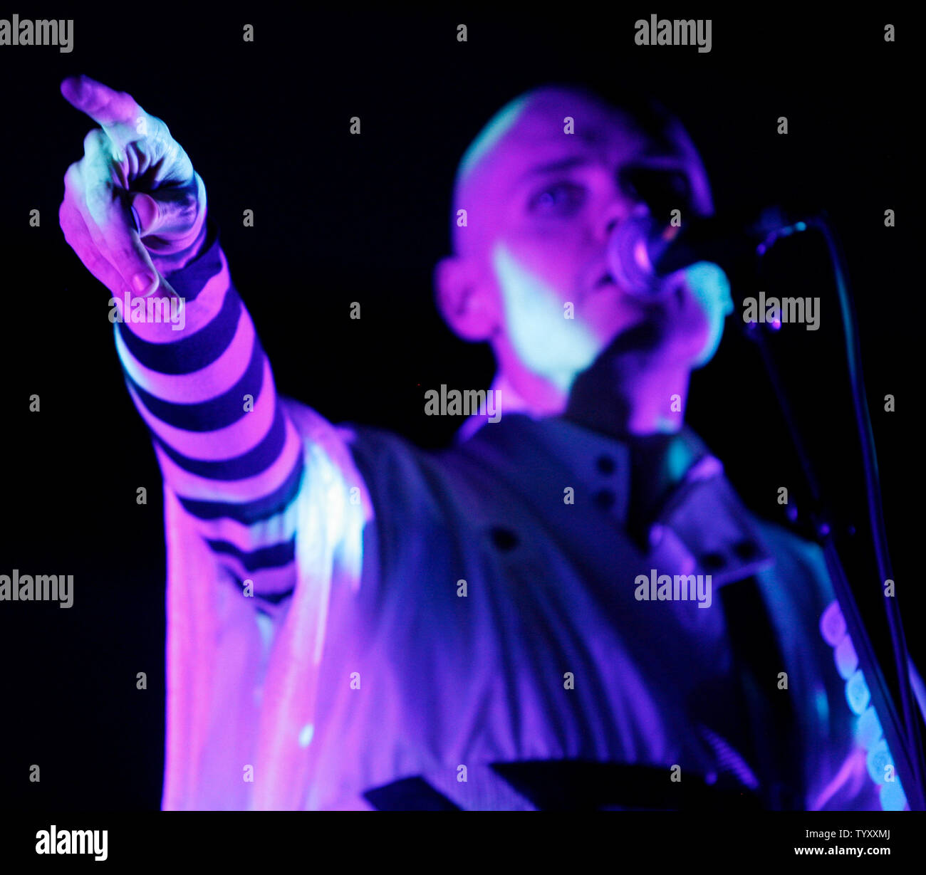 Billy Corgan, lead singer of the group Smashing Pumpkins, performs in ...