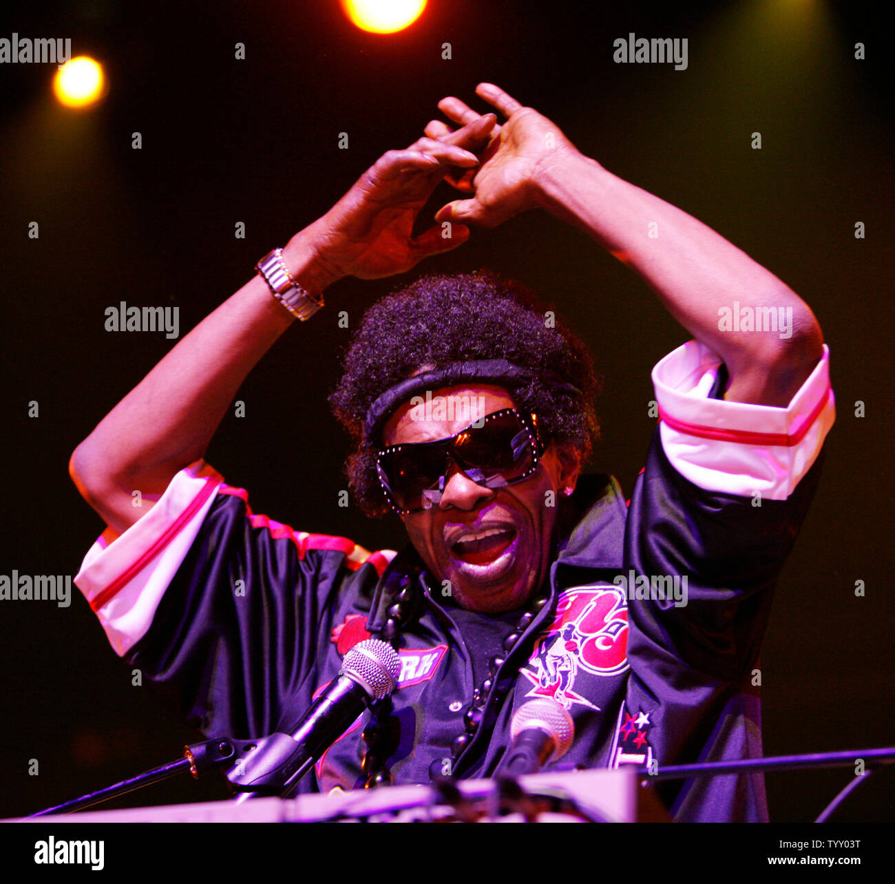 Sly Stone, frontman of the group Sly and the Family Stone, performs in ...
