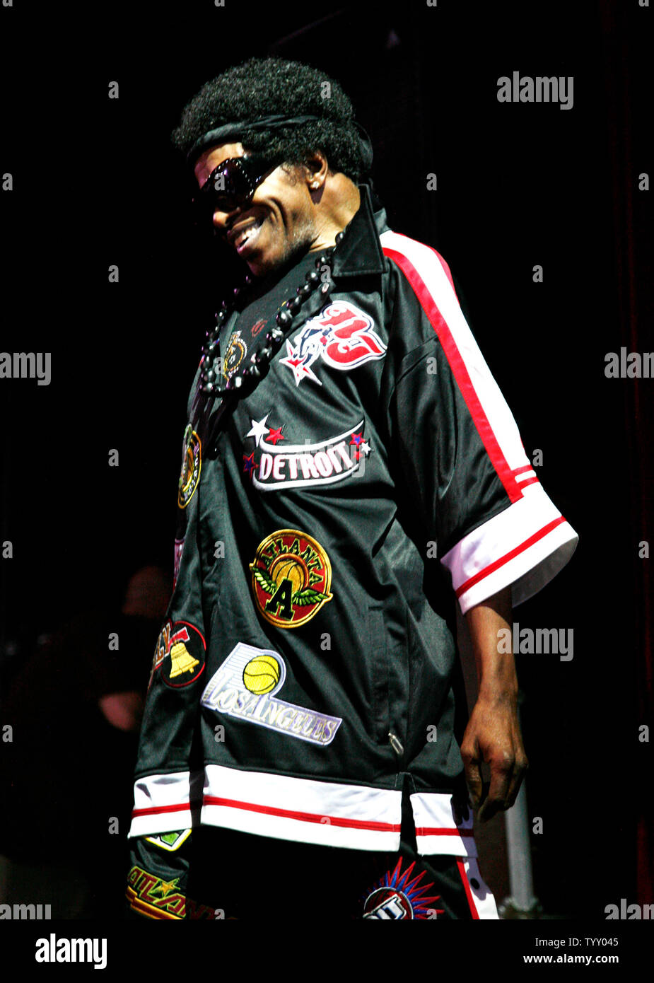 Sly Stone, frontman of the group Sly and the Family Stone, performs in ...