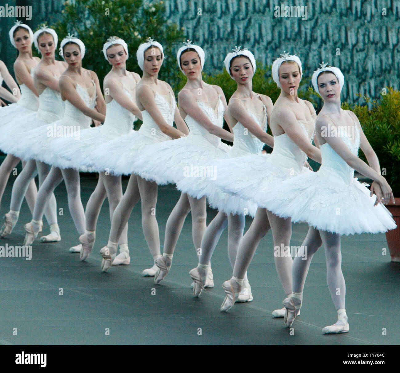 Dancers from the English National Ballet perform during a special ...