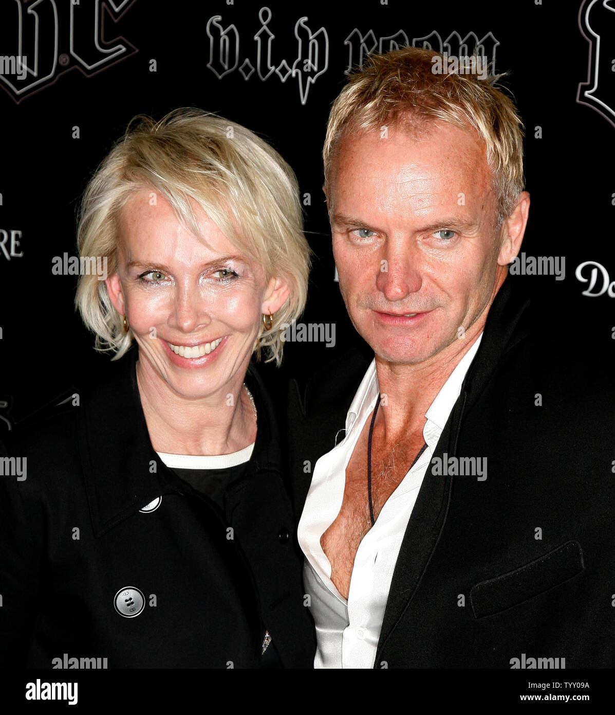 Lead singer Sting of the band "The Police" and his wife Trudie Styler ...