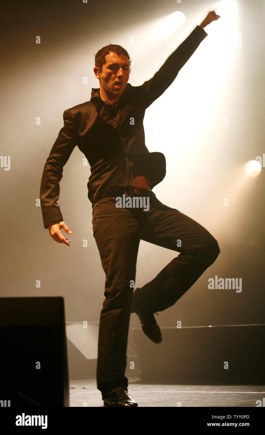Simon Buret of the group AaRON performs in concert at the Olympia Hall ...