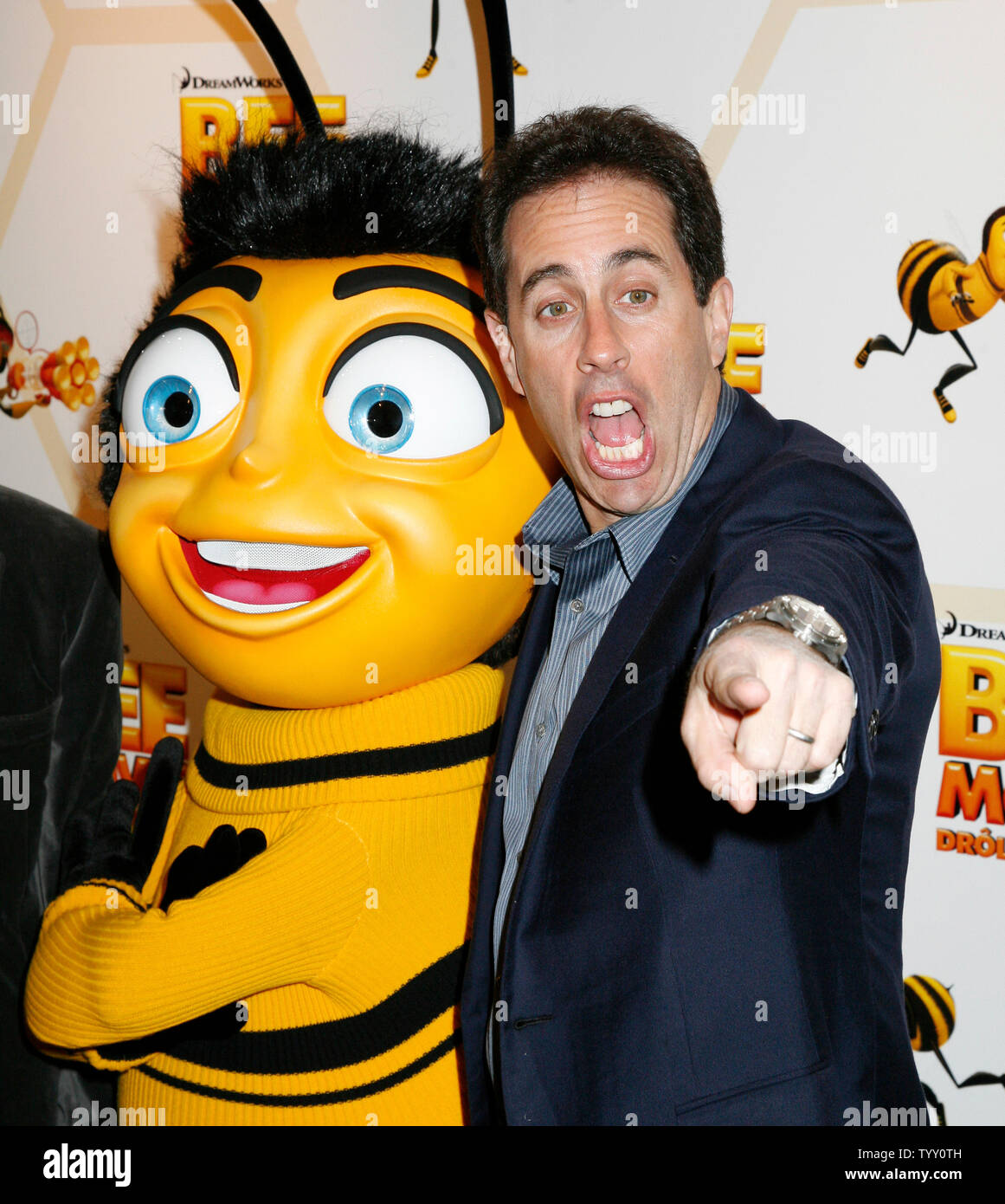 Comedian Jerry Seinfeld arrives at the French premiere of "Bee Movie" in Paris on December 2 ...