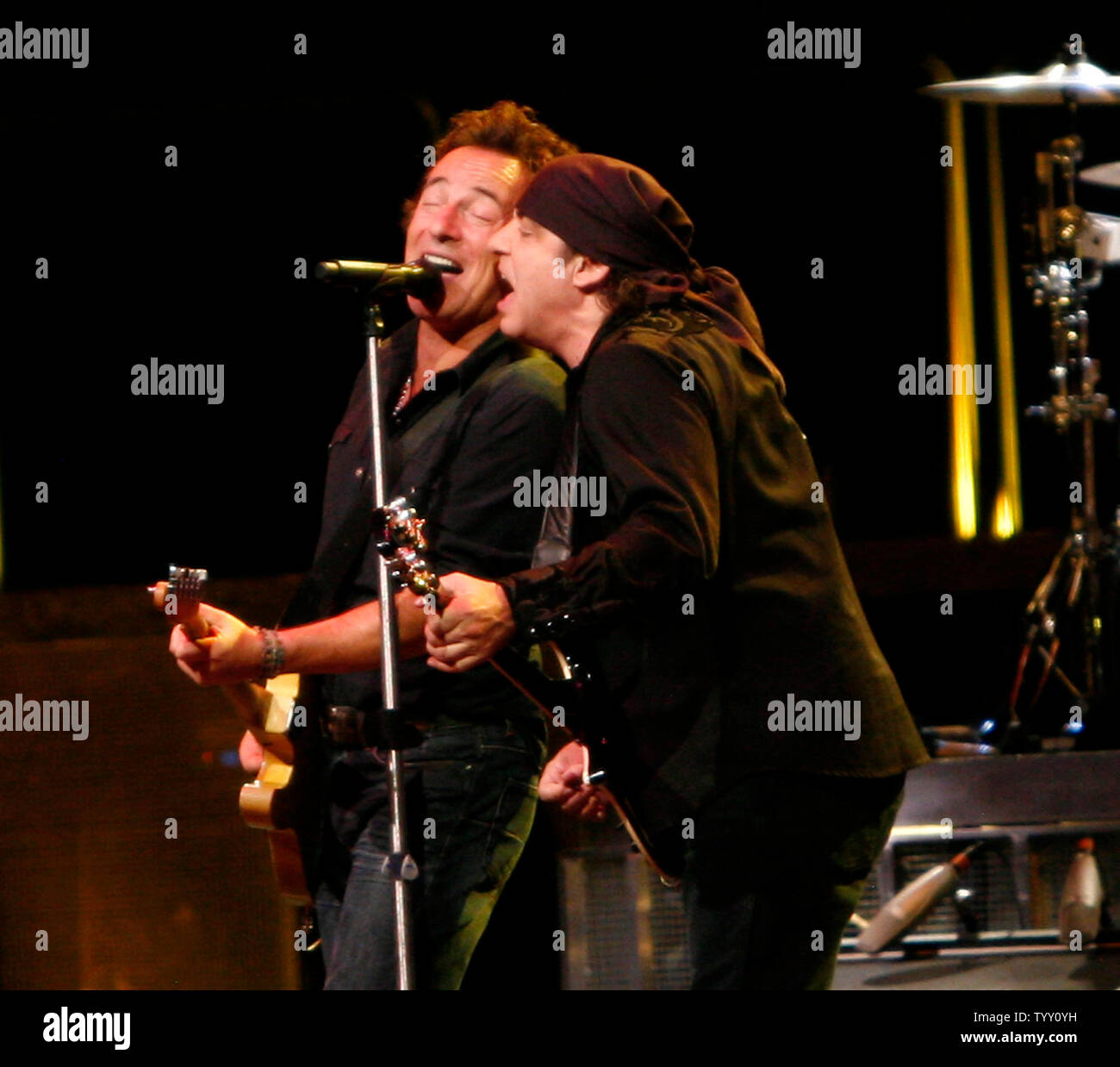 Bruce Springsteen (L) and Little Steven (Steven Van Zandt) perform in ...
