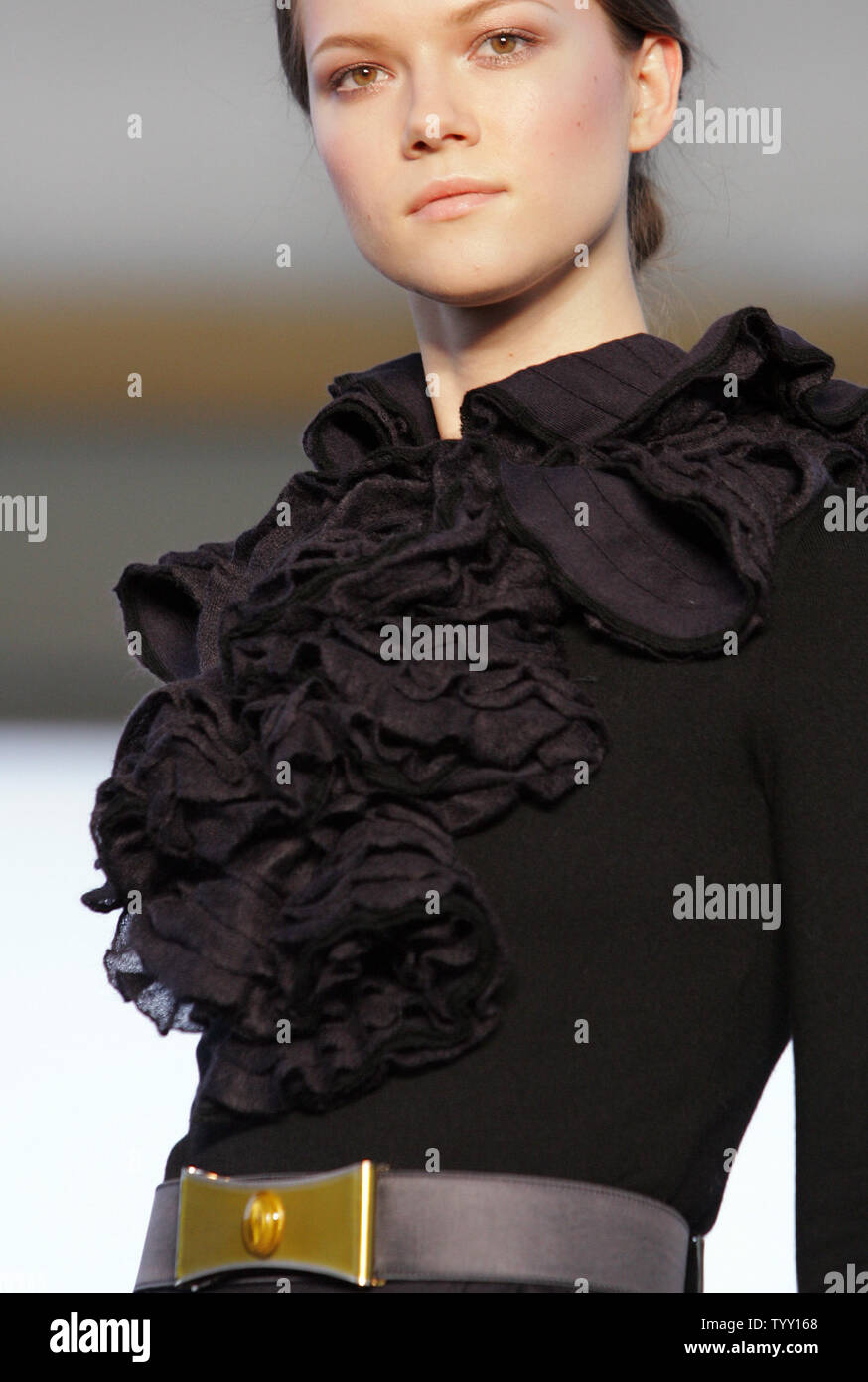 A model wears an outfit by Italian fashion designer Alexandra ...