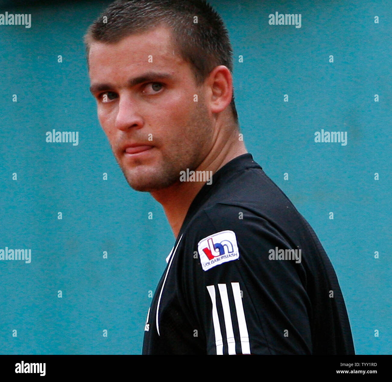 Russian Mikhail Youzhny pauses during his second-round match with ...