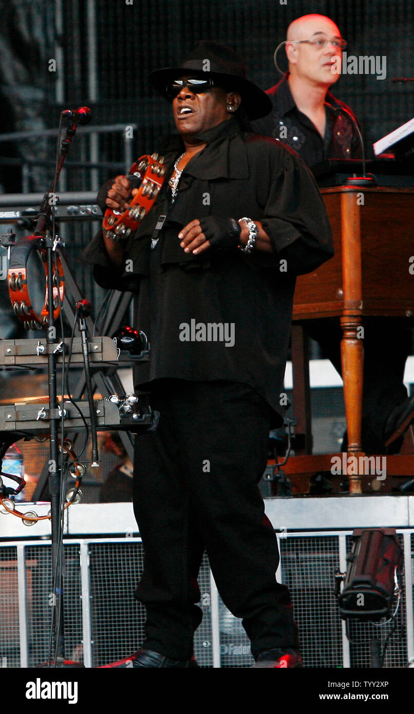 Saxophonist Clarence Clemons performs with Bruce Springsteen and the E ...
