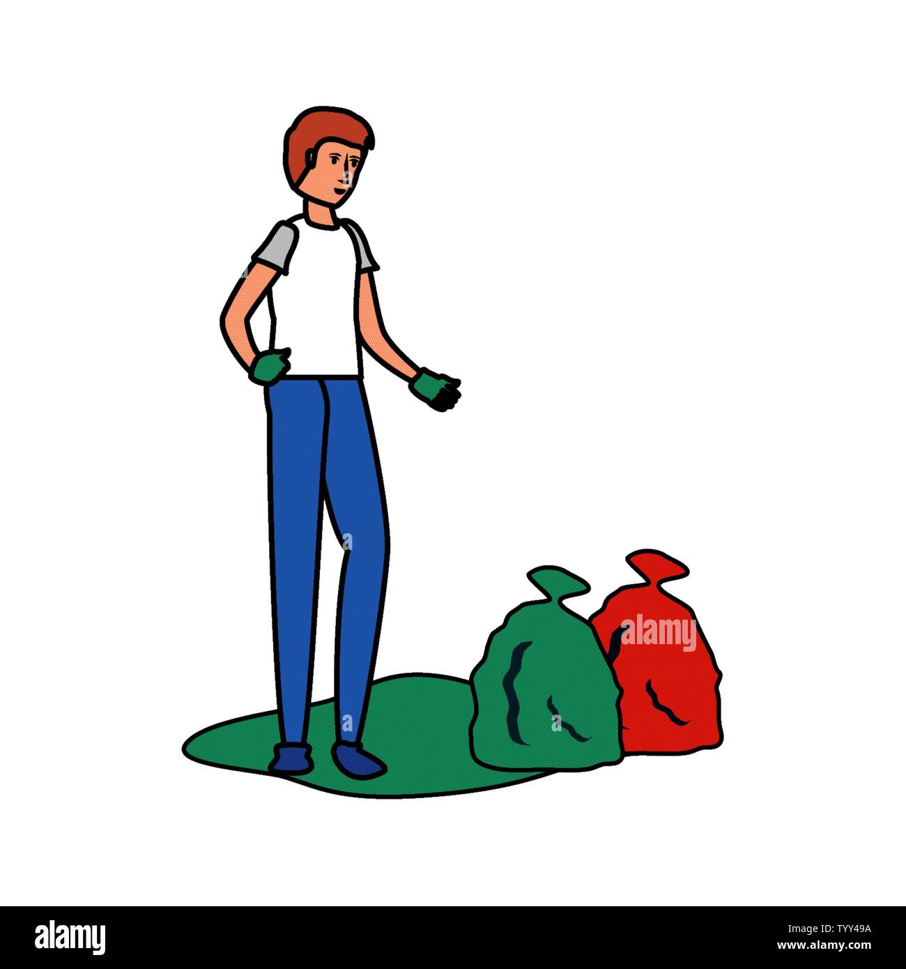 Avatar man with trash bag design, Garbage recycle ecology eco save and ...