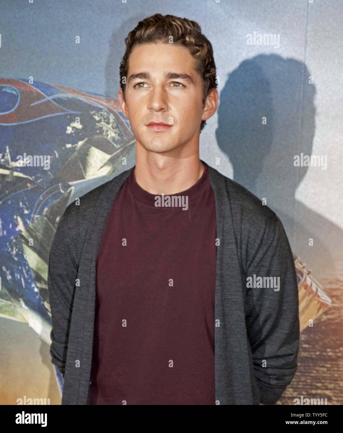 Actor Shia LaBeouf arrives at a photocall for the film "Transformers ...