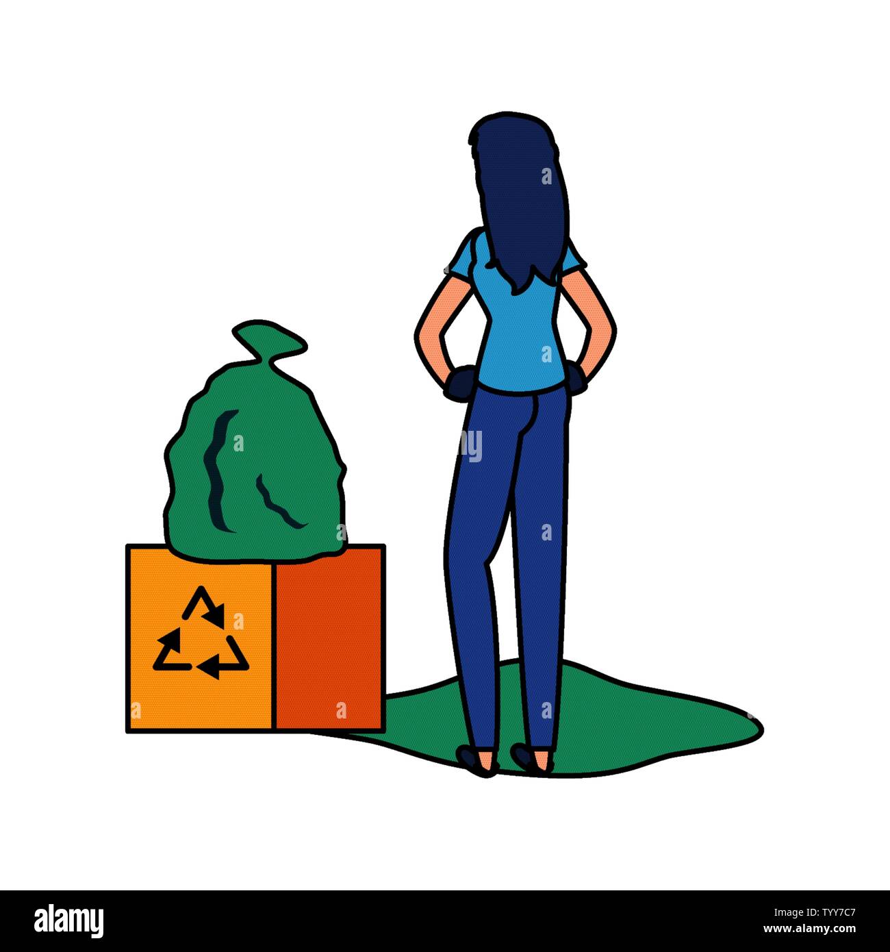 Avatar woman and recycle box design, Ecology eco save green natural ...