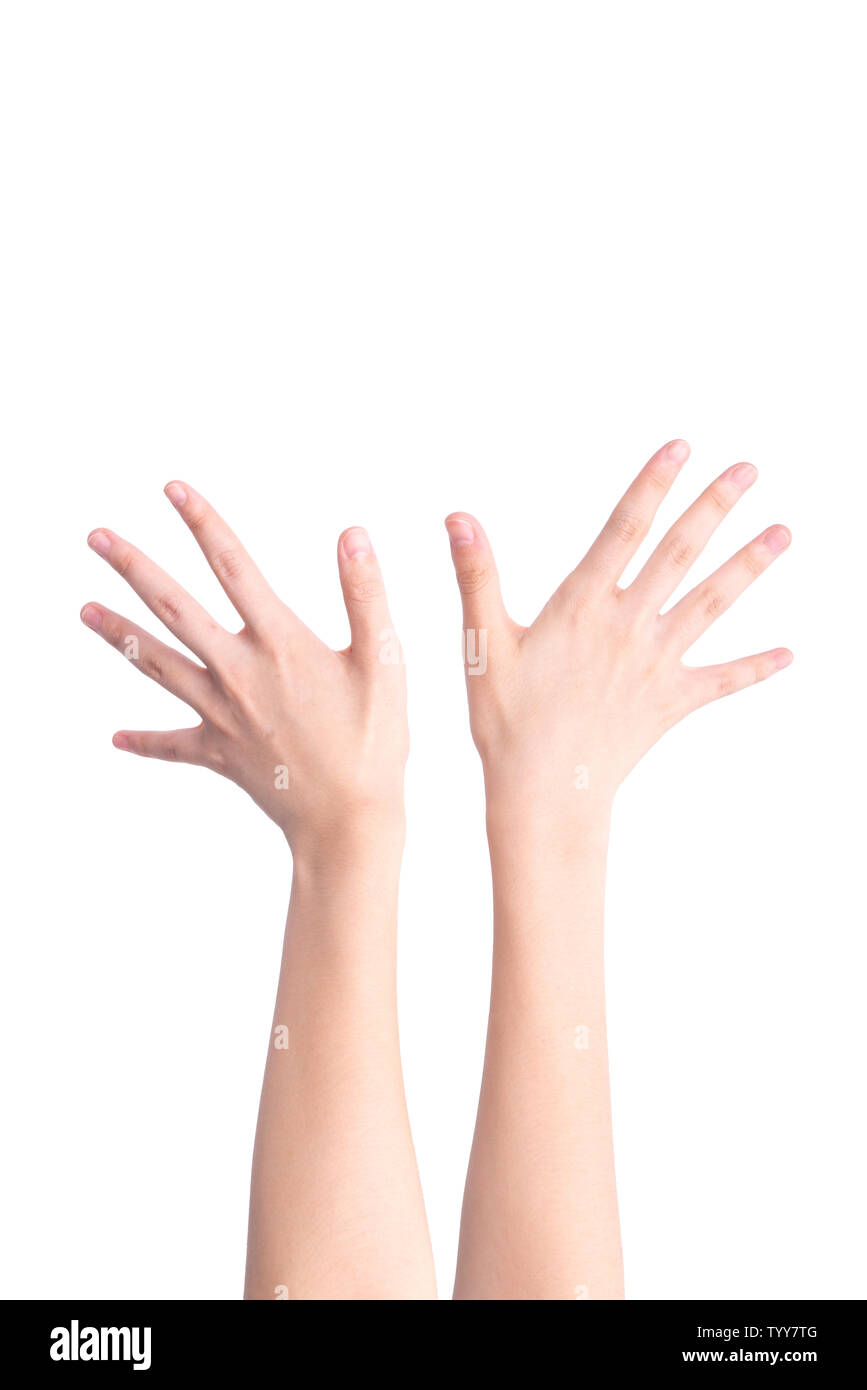 Put your hands up Stock Photo - Alamy