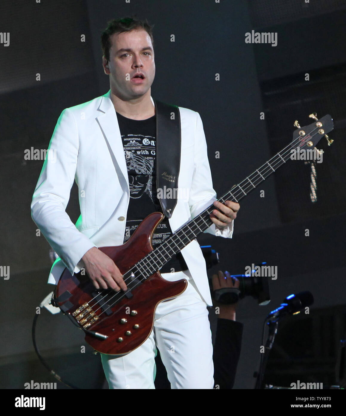 Bassist Christopher Wolstenholme performs with his group Muse at the ...