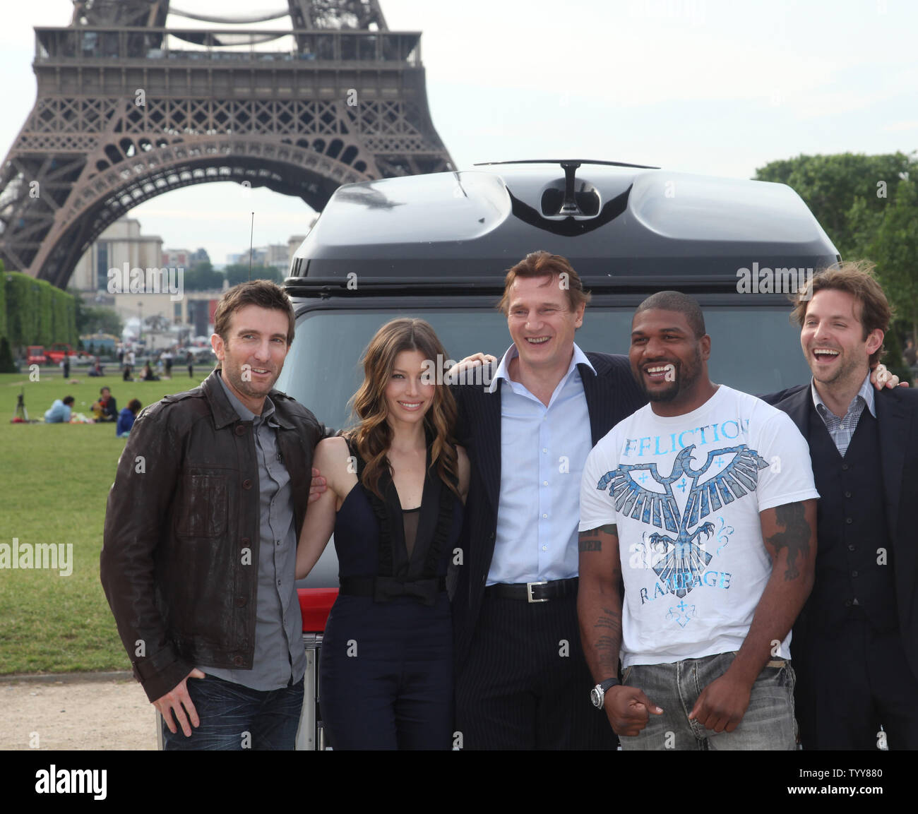 (From L to R) Sharlto Copley, Jessica Biel, Liam Neeson, Quinton ...