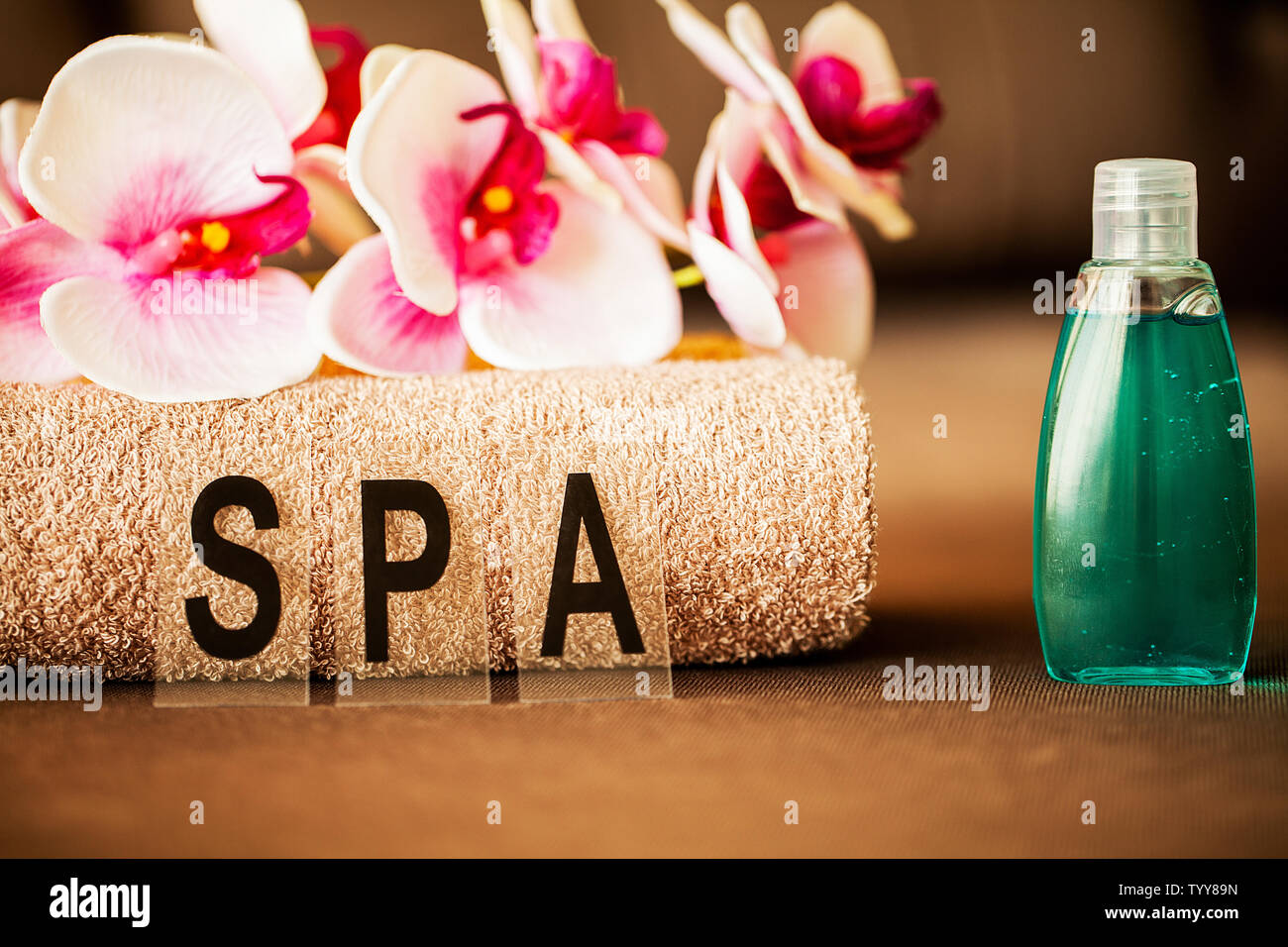 Beauty spa treatment. Composition cosmetic products of spa treatment ...