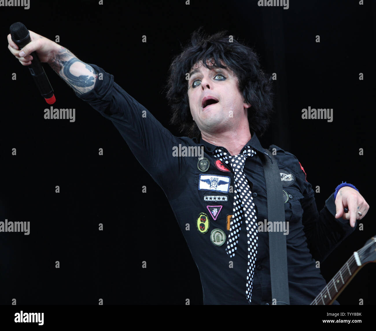 Lead vocalist and guitarist Billie Joe Armstrong of Green Day performs ...