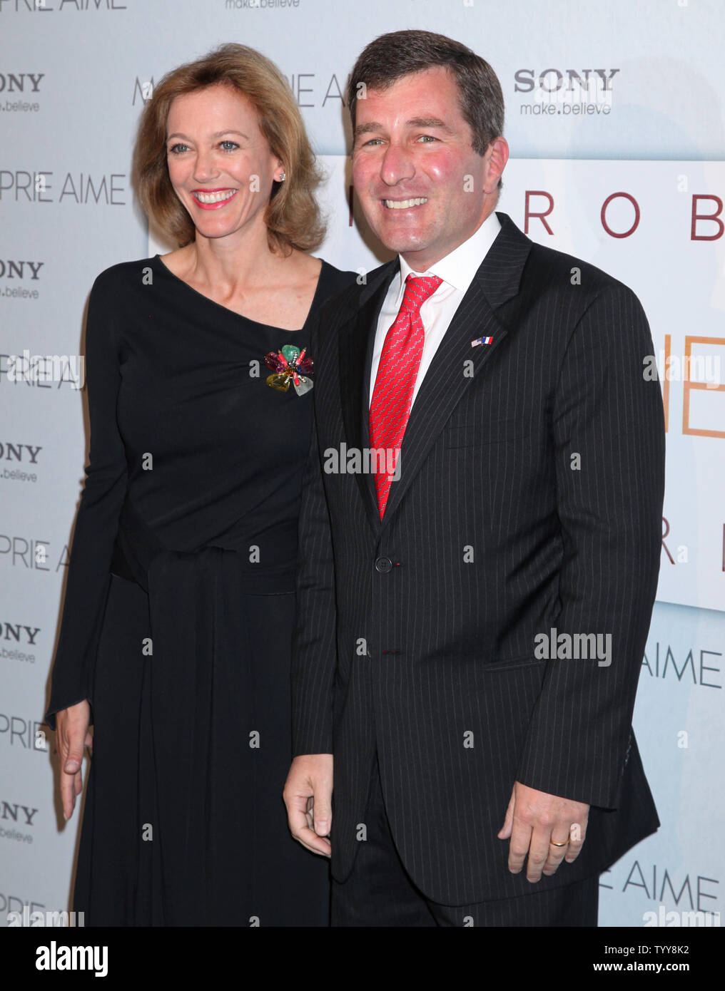 US Ambassador Charles H. Rivkin and his wife Susan Tolson arrive at the ...