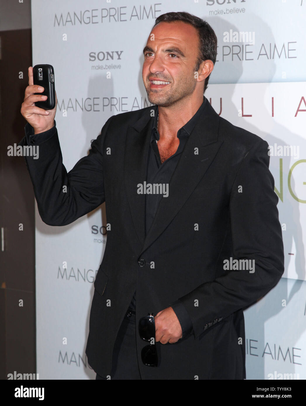 Nikos Aliagas arrives at the French premiere of the film "Eat Pray Love ...