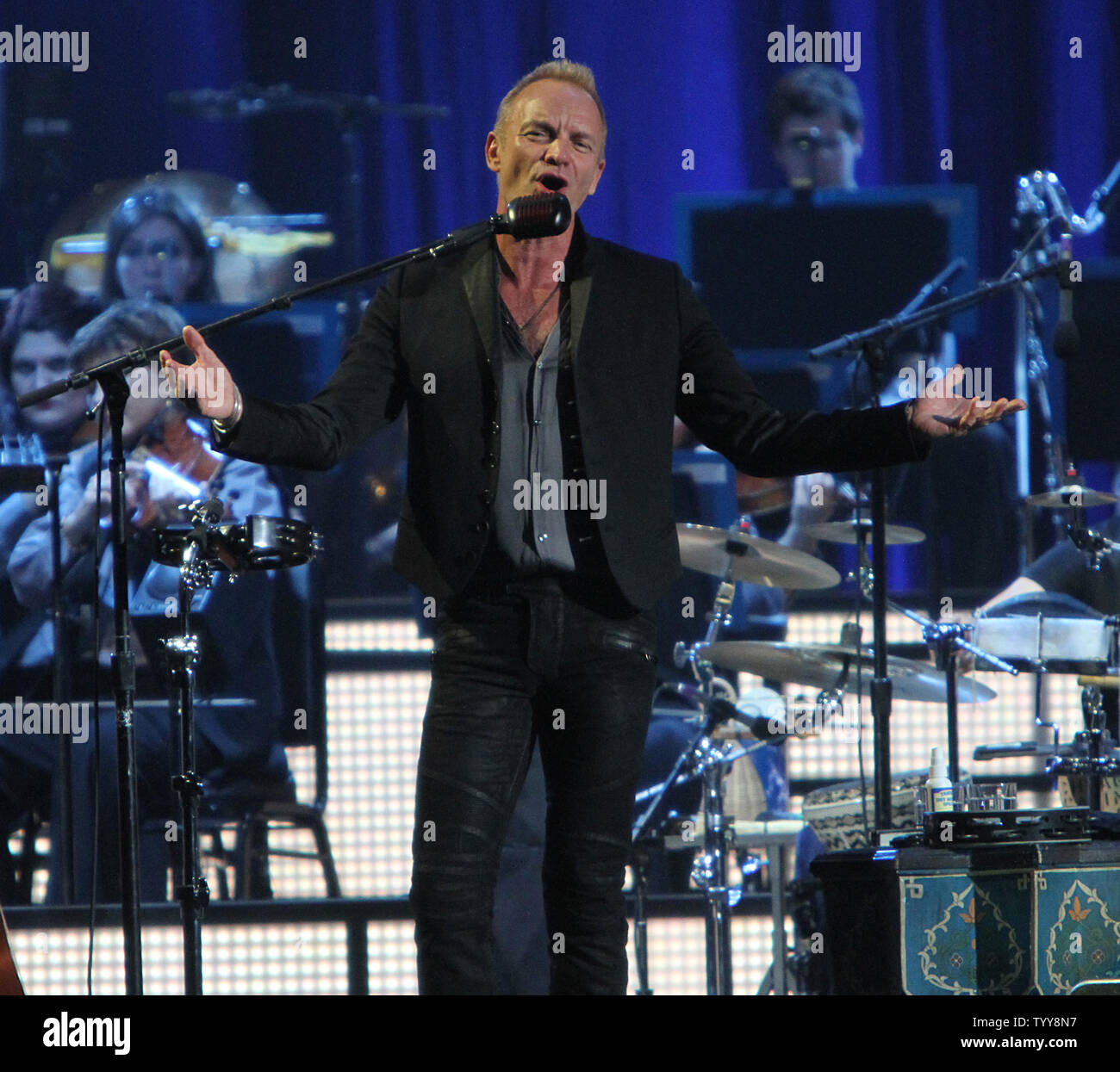 Sting performs in concert with London's Royal Philharmonic Orchestra at ...