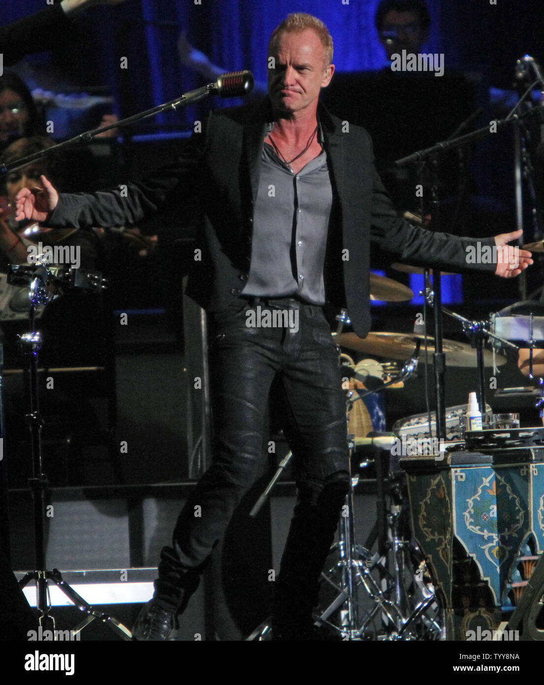 Sting performs in concert with London's Royal Philharmonic Orchestra at ...