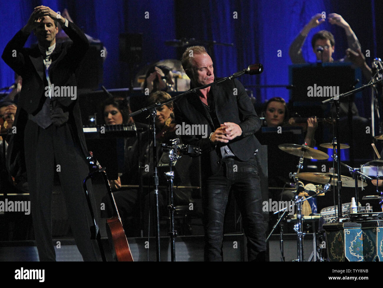 Sting performs in concert with London's Royal Philharmonic Orchestra at ...