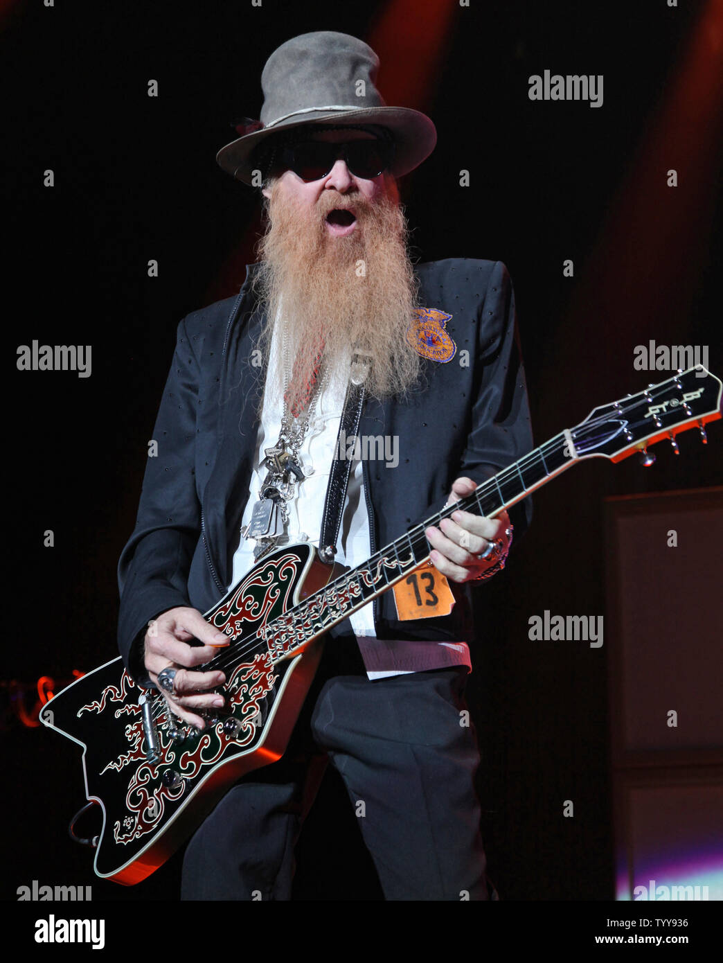 Bill Gibbons of ZZ Top performs in concert at Bercy in Paris on October ...