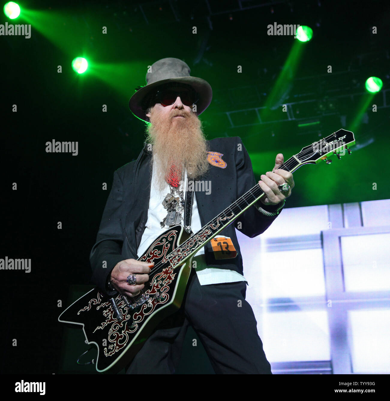 Bill Gibbons of ZZ Top performs in concert at Bercy in Paris on October ...