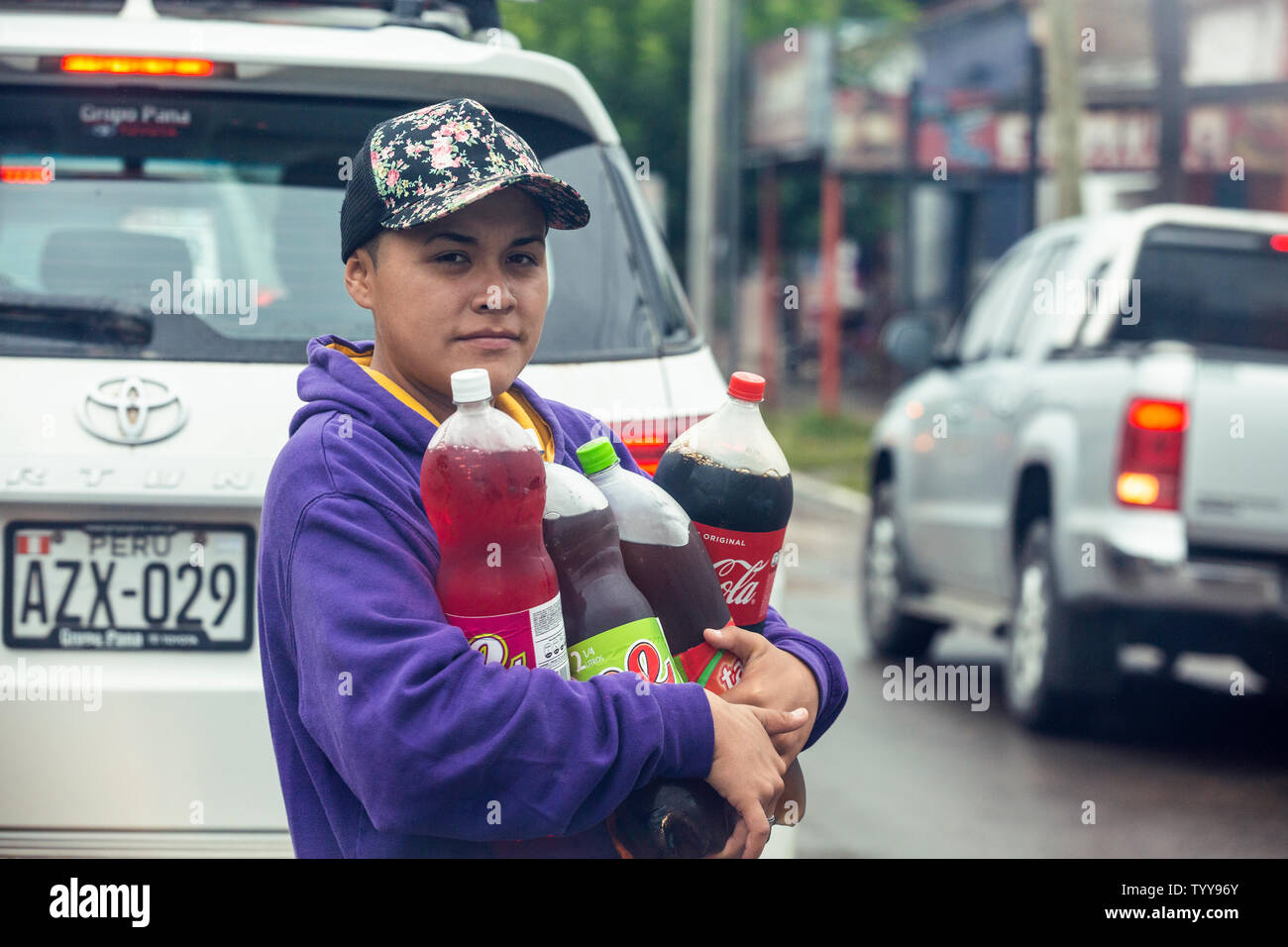 South America, Argentina, motorcade, mist, clouds, road, road, cactus ...