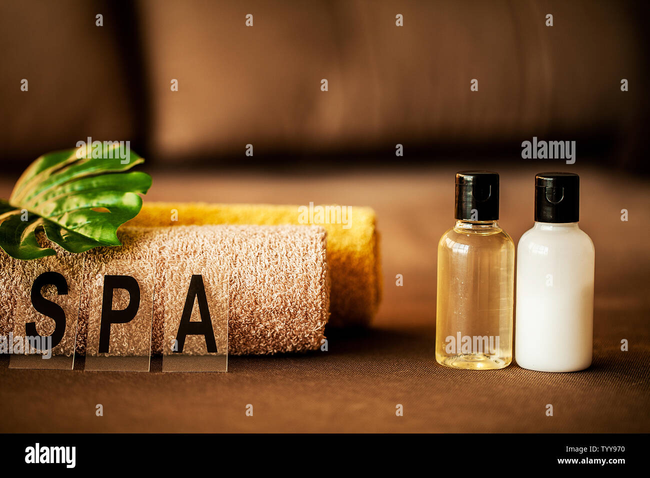 Beauty spa treatment. Composition cosmetic products of spa treatment ...