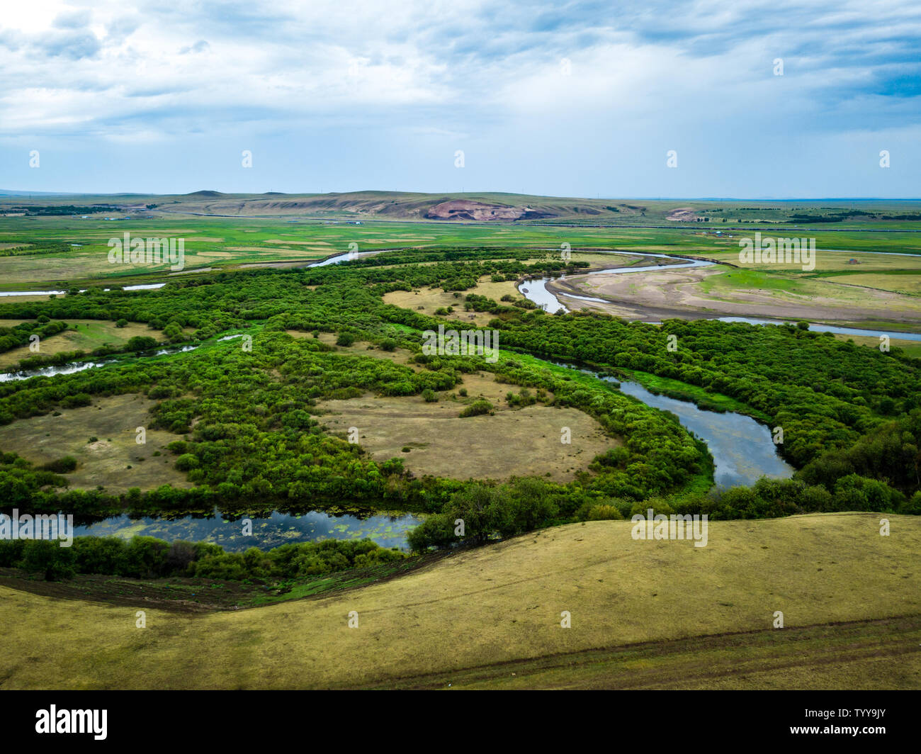 Hulunbuir Bayan Hushuo Mongolian tribal wetland, Inner Mongolia Stock ...