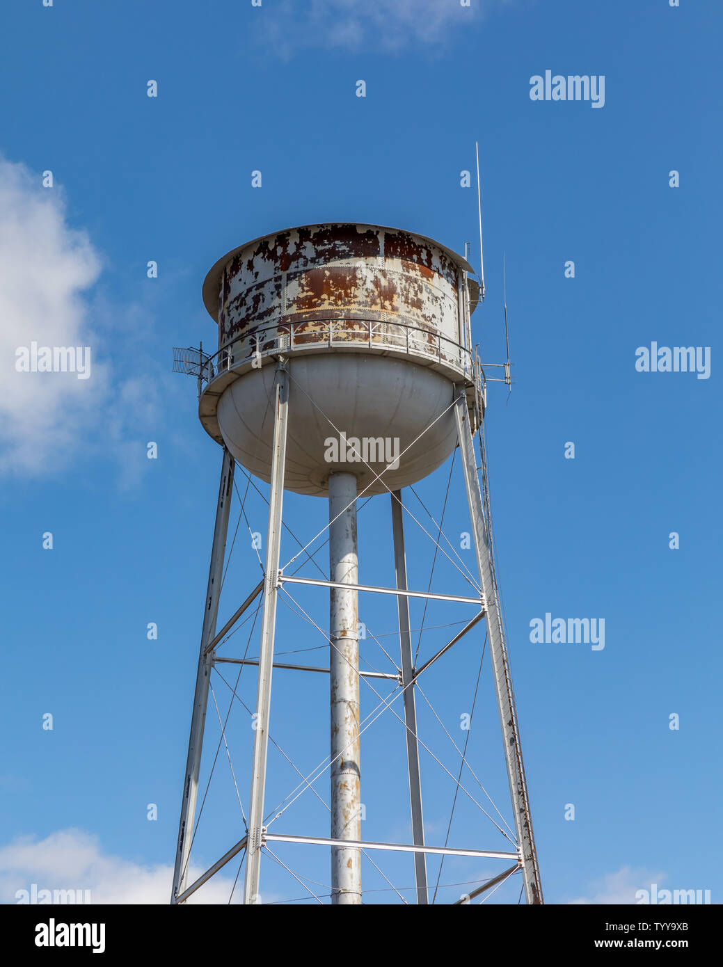 Old abandoned water tower that was built during World War II to supply ...
