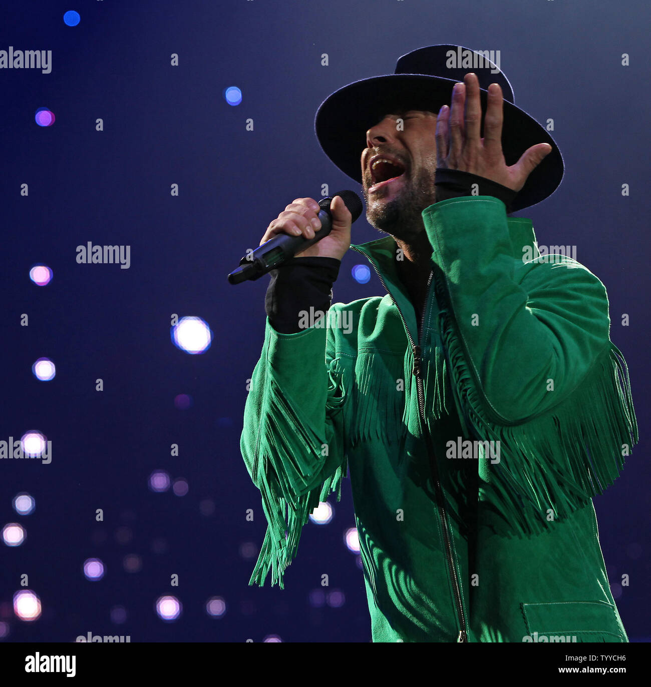 Jason "Jay" Kay of Jamiroquai performs in concert at Bercy in Paris on ...