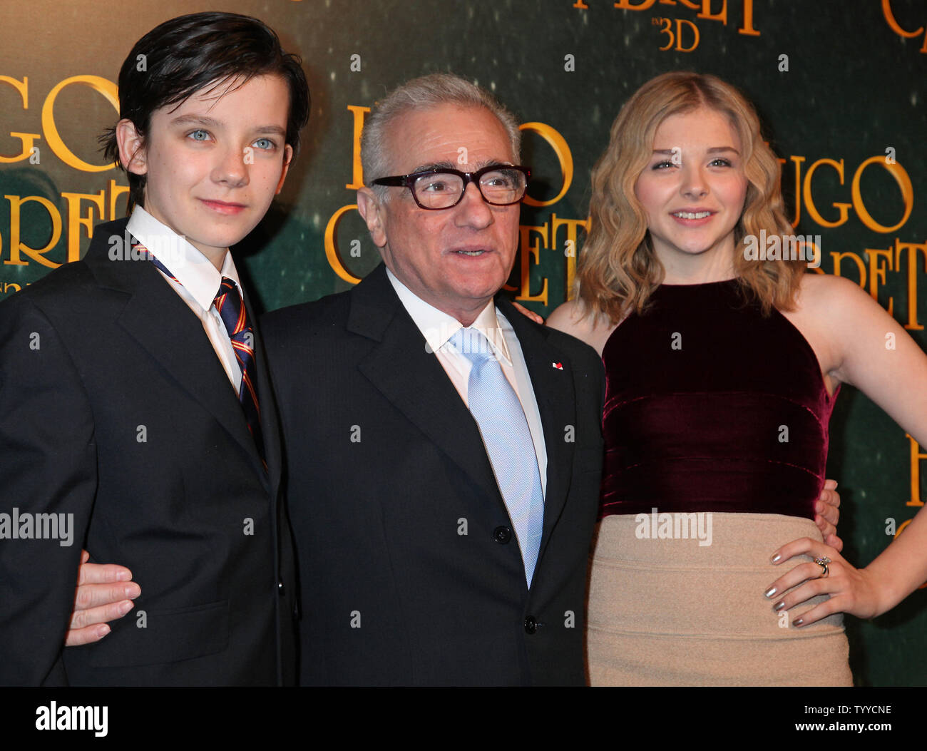 Asa Butterfield (L), Martin Scorsese (C) and Chloe Grace Moretz arrive ...
